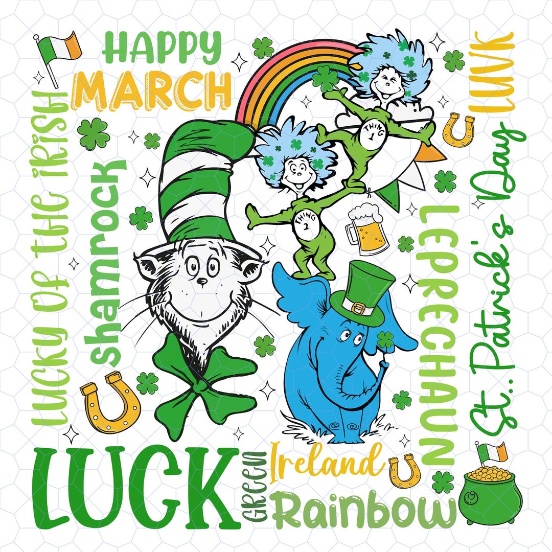 It's A Lucky Things Dr Seuss St Patricks Day, St Patricks Day, Cat in ...