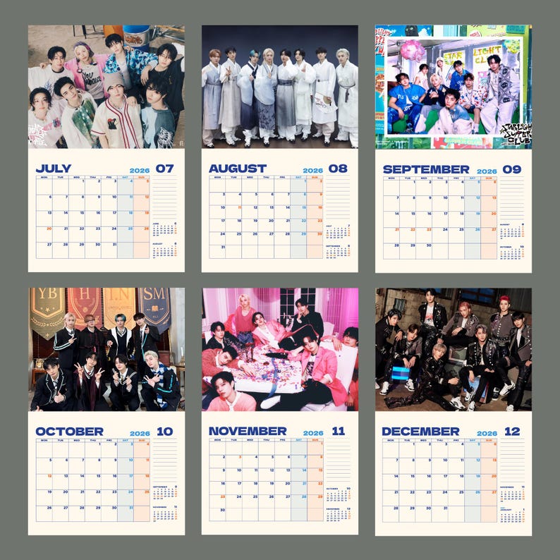 SKZ 2026 Wall Calendar: Kpop Stray Kids Monthly Planner - Etsy