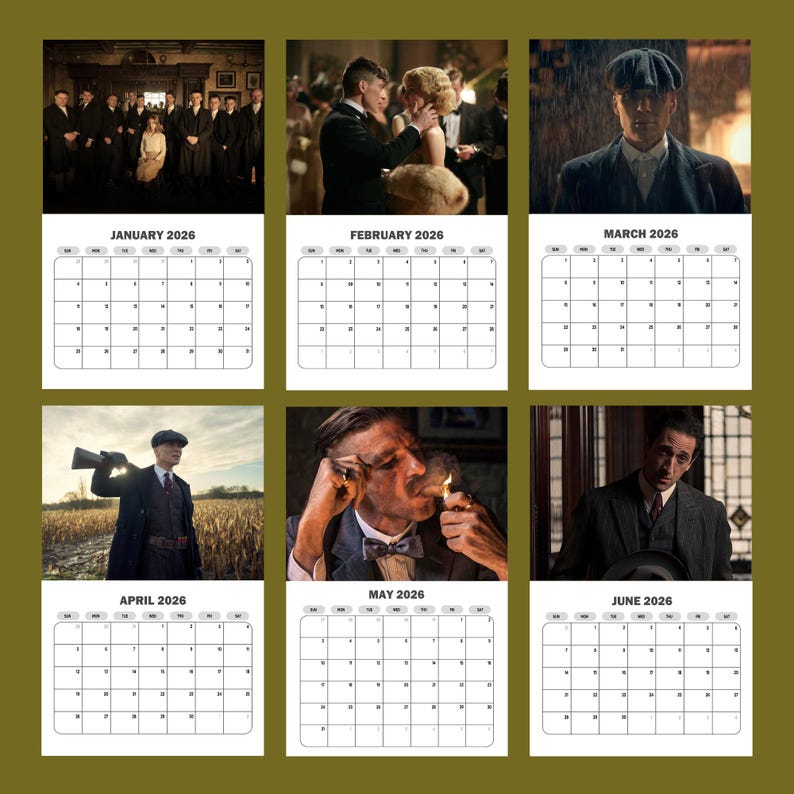 Tommy Shelby 2026 Wall Calendar, Pe.aky Blin.ders Gangster Planner ...
