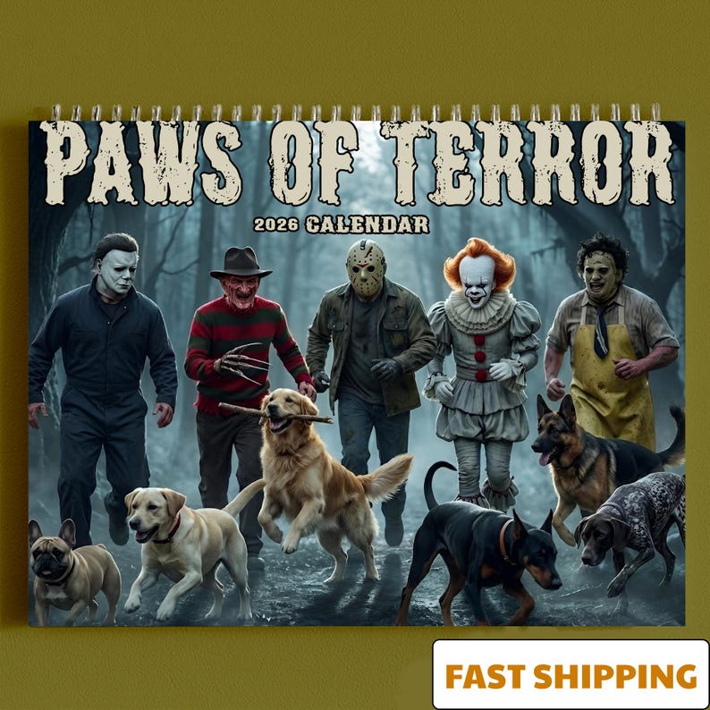 Paw of Terror Horror Dog 2026 Wall Calendar, Creepy Canine Nightmare ...