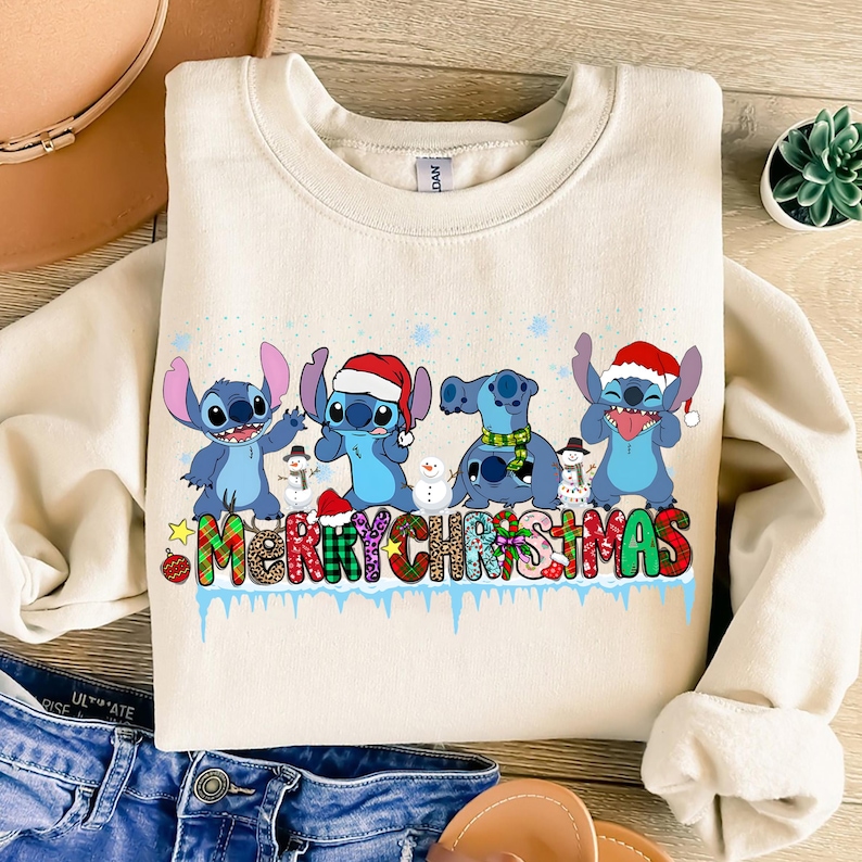 Merry Christmas Stitch Png, Stitch Xmas Png, Retro Stitch Christmas Png ...