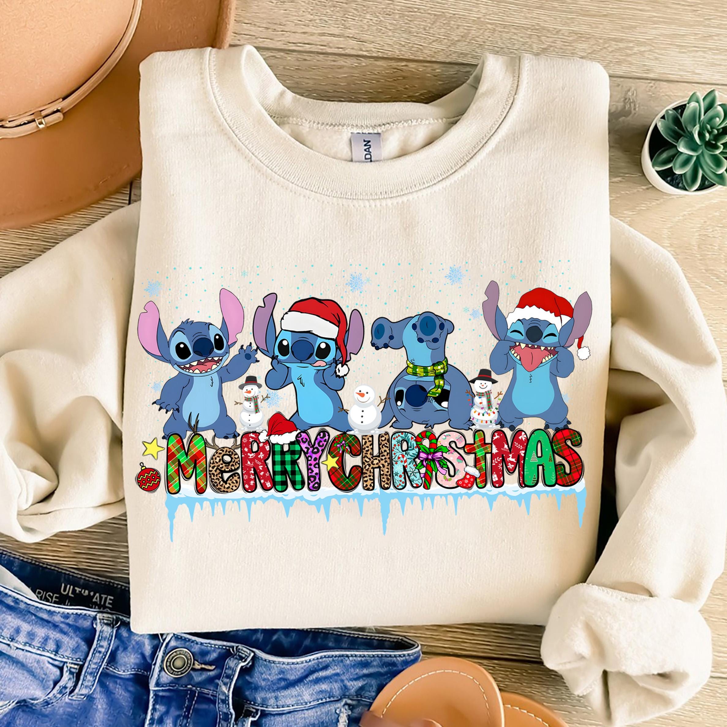 Merry Christmas Stitch Png, Stitch Xmas Png, Retro Stitch Christmas Png ...