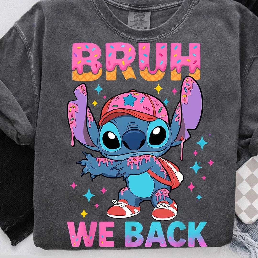 Stitch Baseball Ice Cream Drip Back to School Png, Cartoon Boys First ...