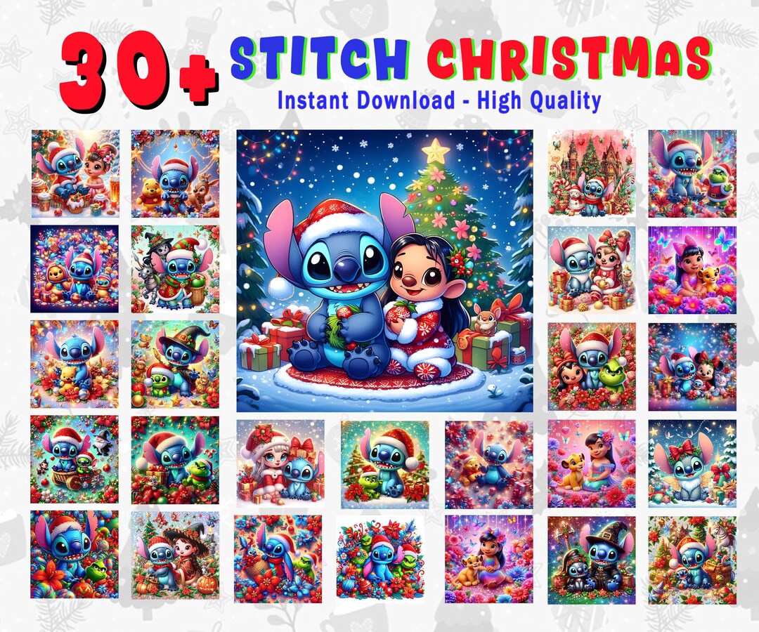 35+ Stitch Christmas 20oz Skinny Tumbler Wrap Bundle, Stitch Tumbler ...