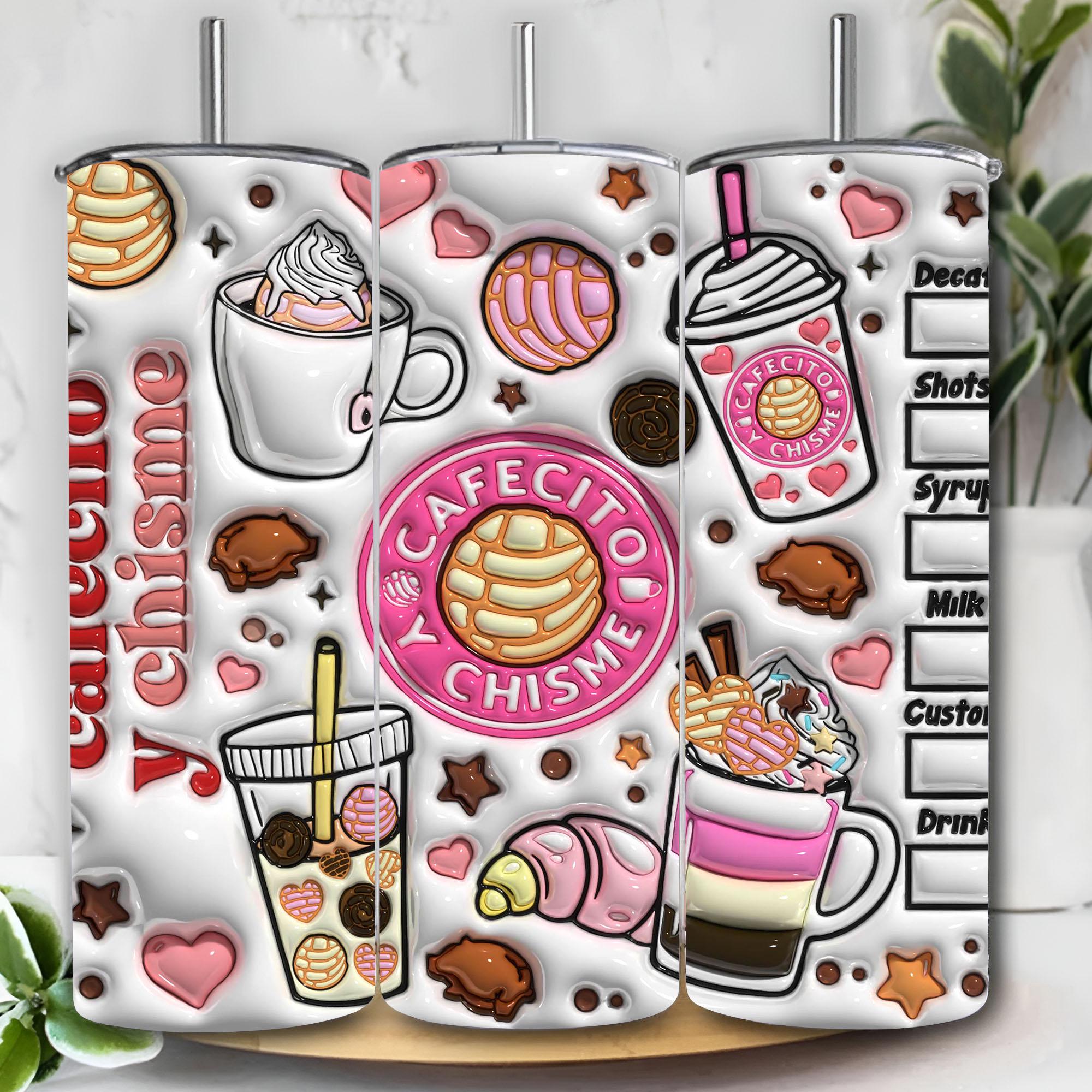 Coffee Y Chisme Tumbler Png, Cafecito Pink Tumbler Wrap, Ghost Halloween Tumbler PNG, Skinny ...