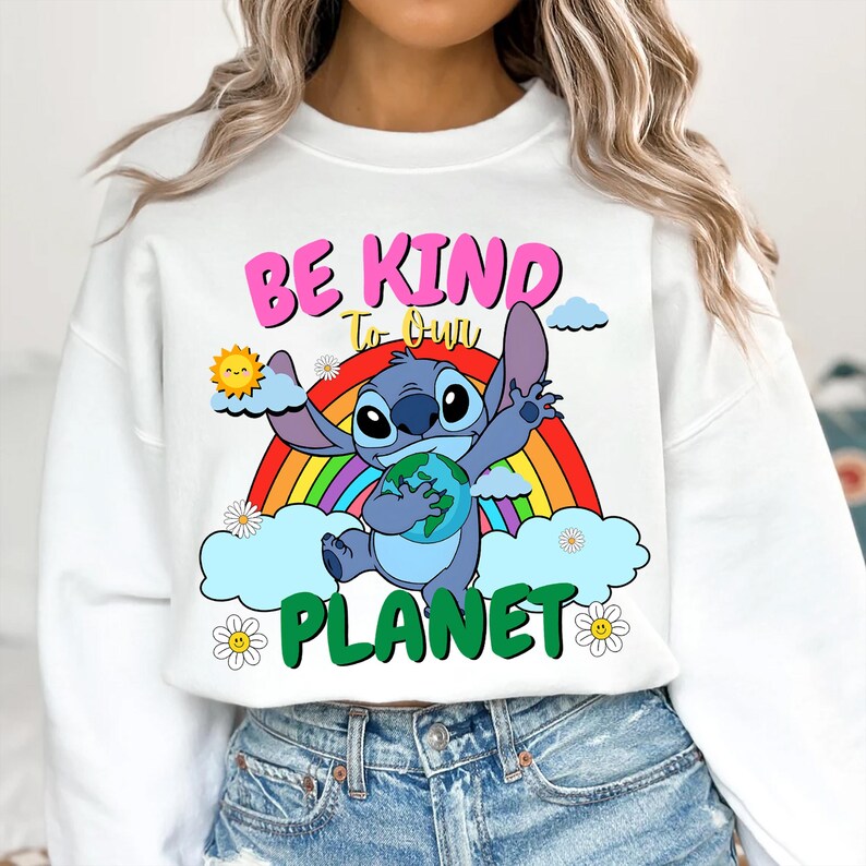 Be Kind to Our Planet Stitch Png, Earth Day Png, Lio and Stitch Earth ...
