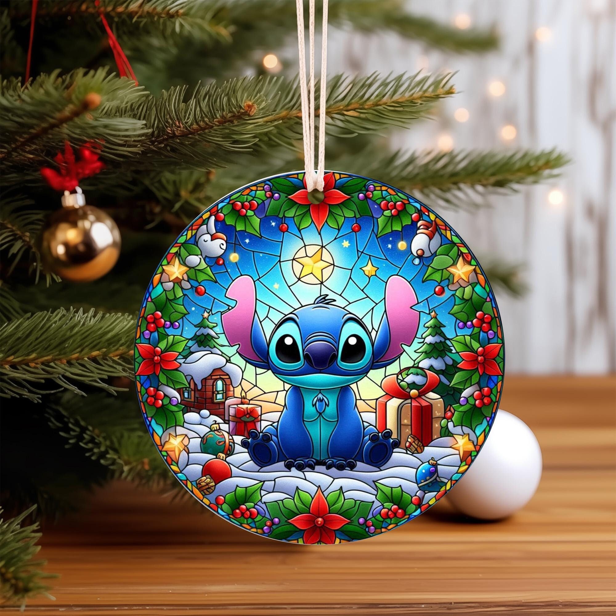 Ornament Stitchmas PNG, Stained Glass Stitch Christmas Ornament, Stitch ...