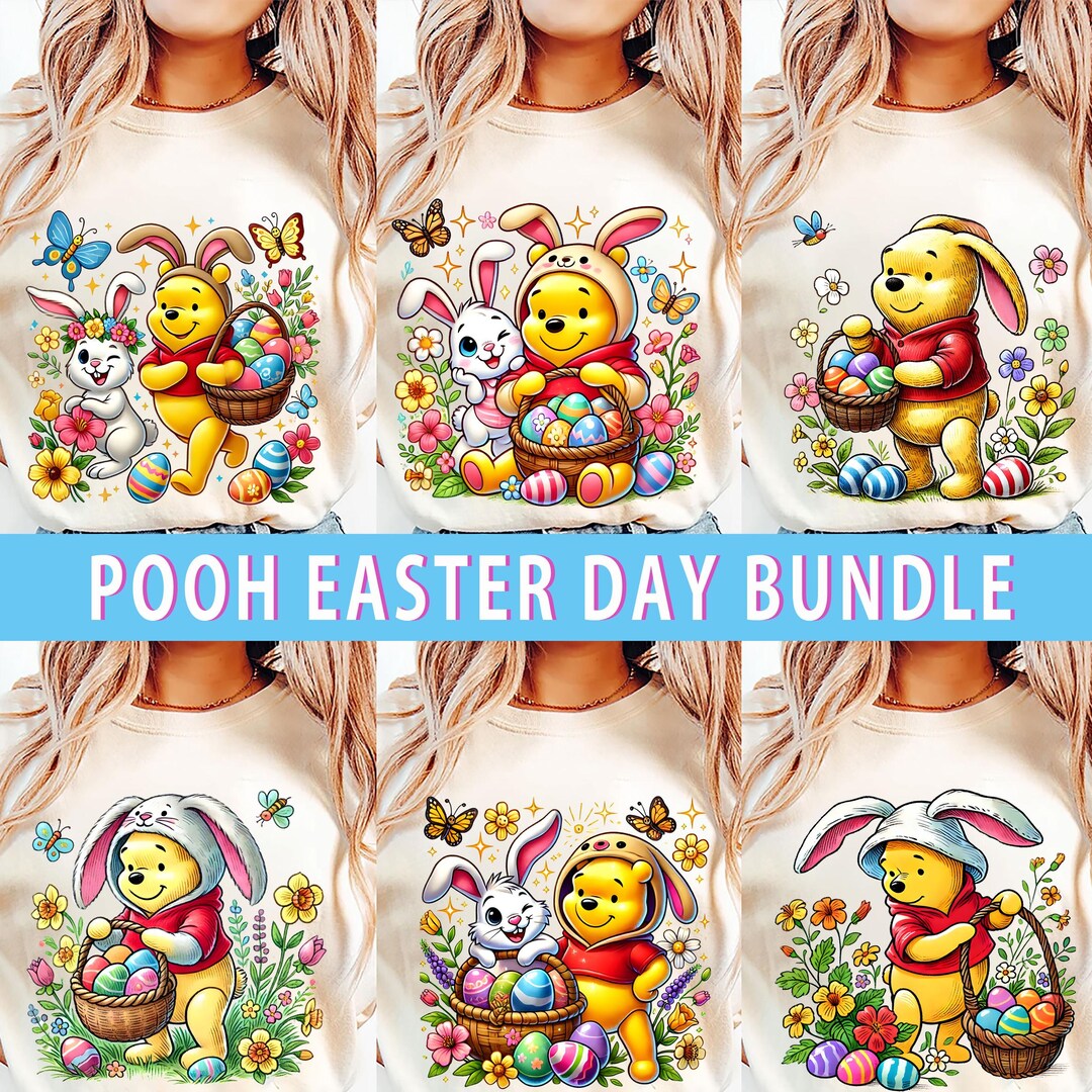 Pooh the Winne Easter Day Bundle Png, Pooh Easter Day Png, Easter Eggs ...