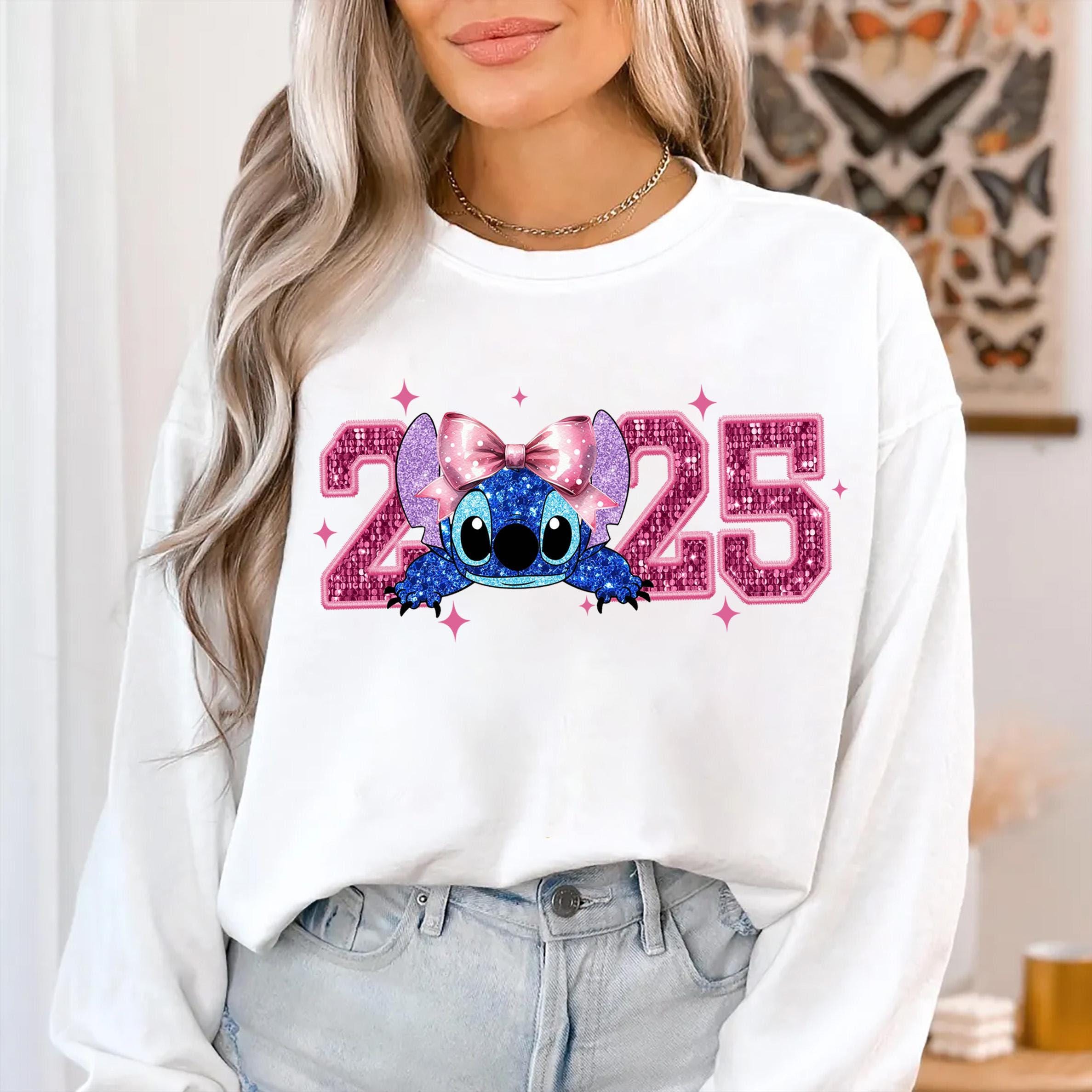 Hello 2025 Stitch Png, Stitch Sublimation Designs, Stitch Coquette Bow ...