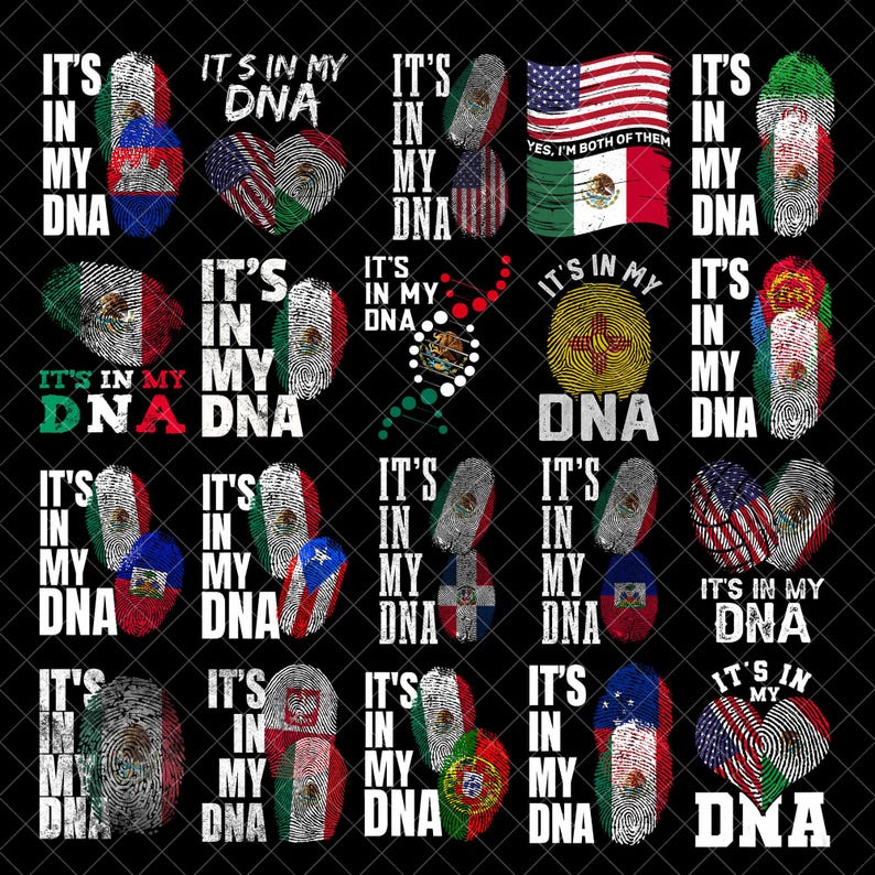 It's in My DNA Flag PNG Bundle, Fingerprint Country Pride Sublimation ...