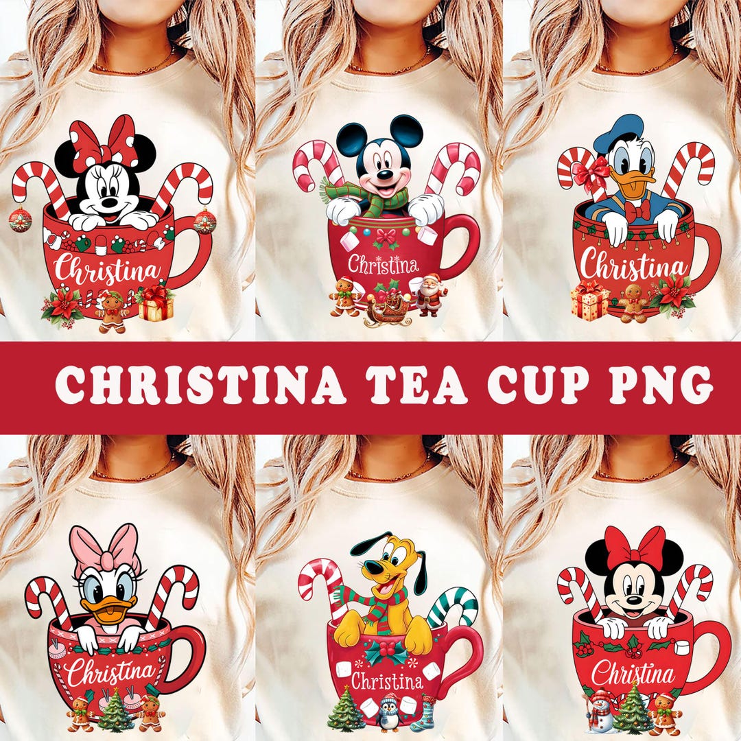 Minnie Mouse and Friends Tea Cup Design Png Bundle, Christmas Pluto ...