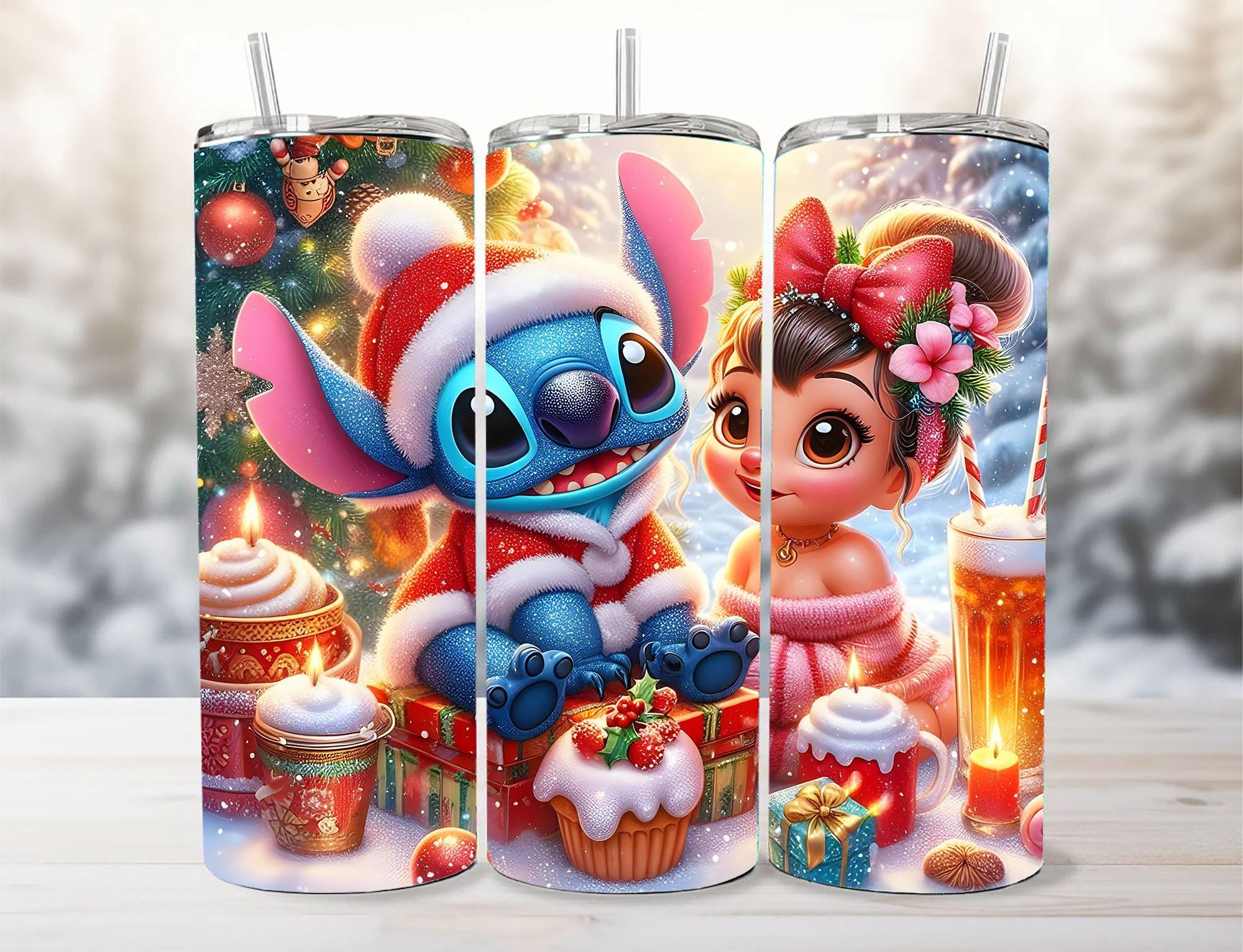 35+ Stitch Christmas 20oz Skinny Tumbler Wrap Bundle, Stitch Tumbler ...
