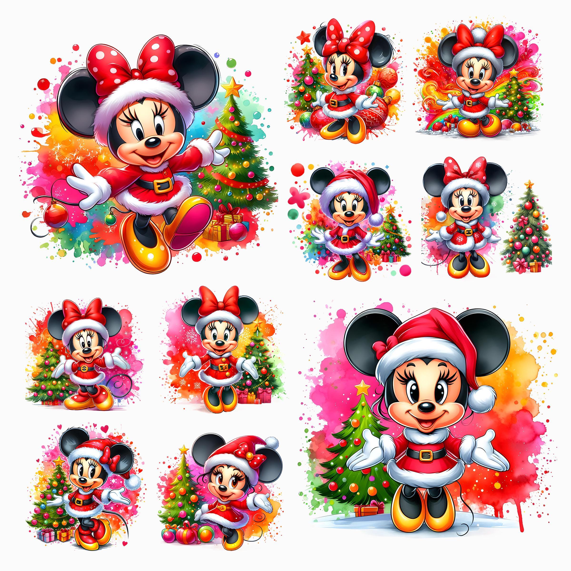 Colorful Minnie Mouse Christmas Design Png, Minnie Design PNG, Minnie ...