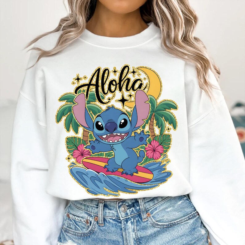 Lio and Stitch Aloha PNG, Family Vacation Png, Stitch on Beach Summer ...