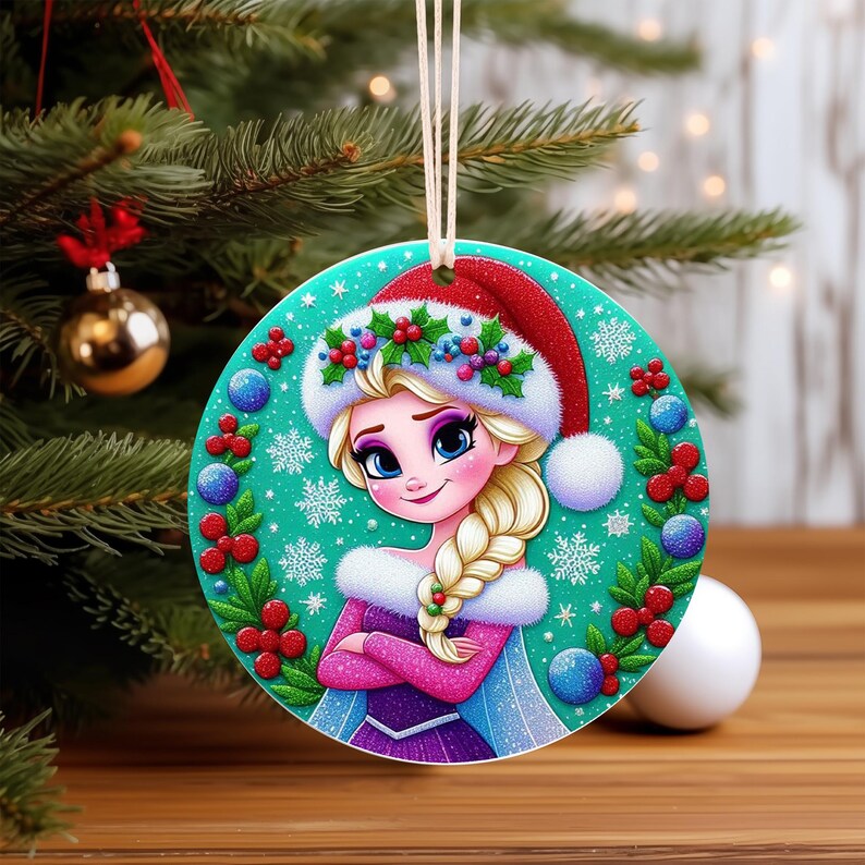 Princess Cartoon Christmas Ornament Png, Ornament Christmas Png, Funny ...