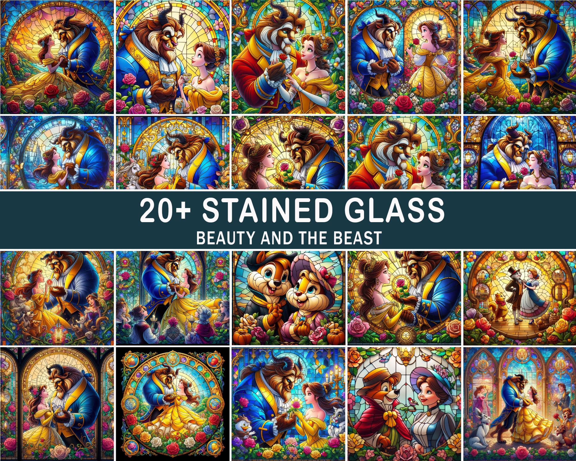Beauty and the Beast Png Bundle, Beast Design Png, Stained Glass Bundle ...
