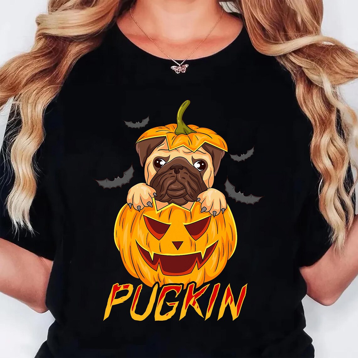 Retro Halloween Pug Dogs PNG Bundle, Cute Pugs in Witch Png, Pumpkin ...