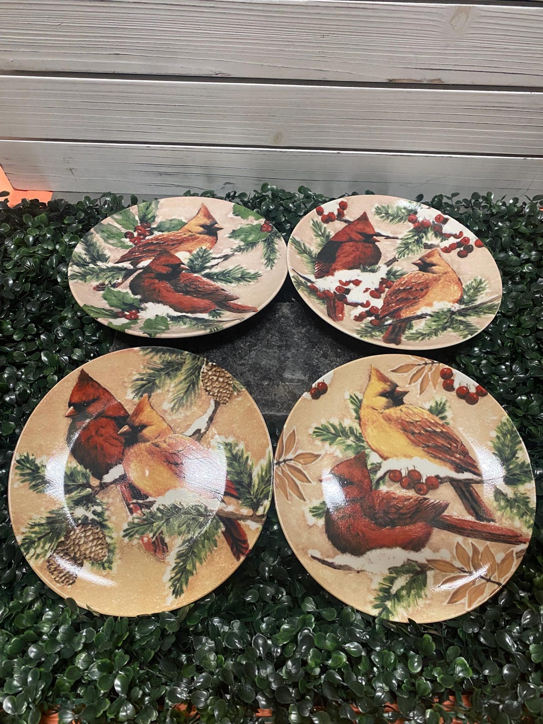 Vintage Cracker Barrel Cardinal Plates. Set of Four - Etsy