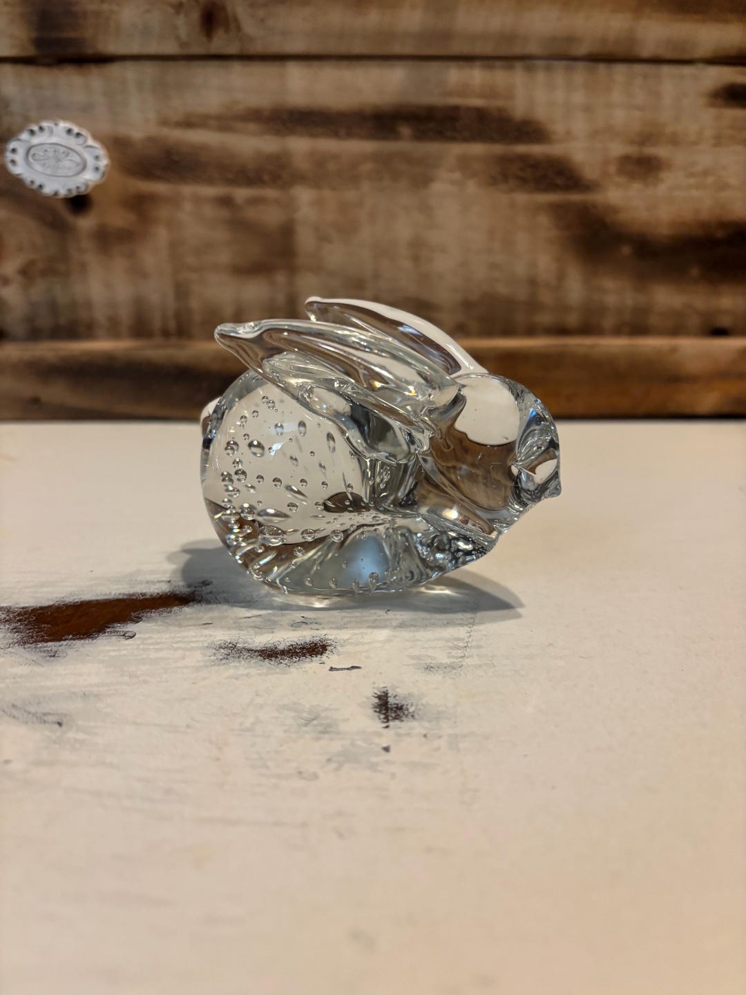 Vintage Glass Bunny Paperweight - Etsy