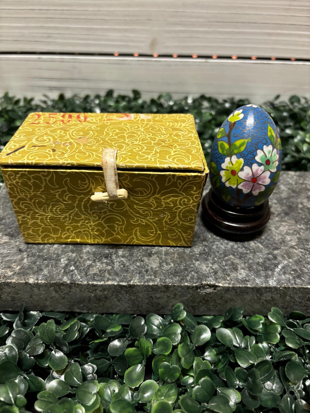 Vintage Enamel and Bronze Decorative Egg - Etsy
