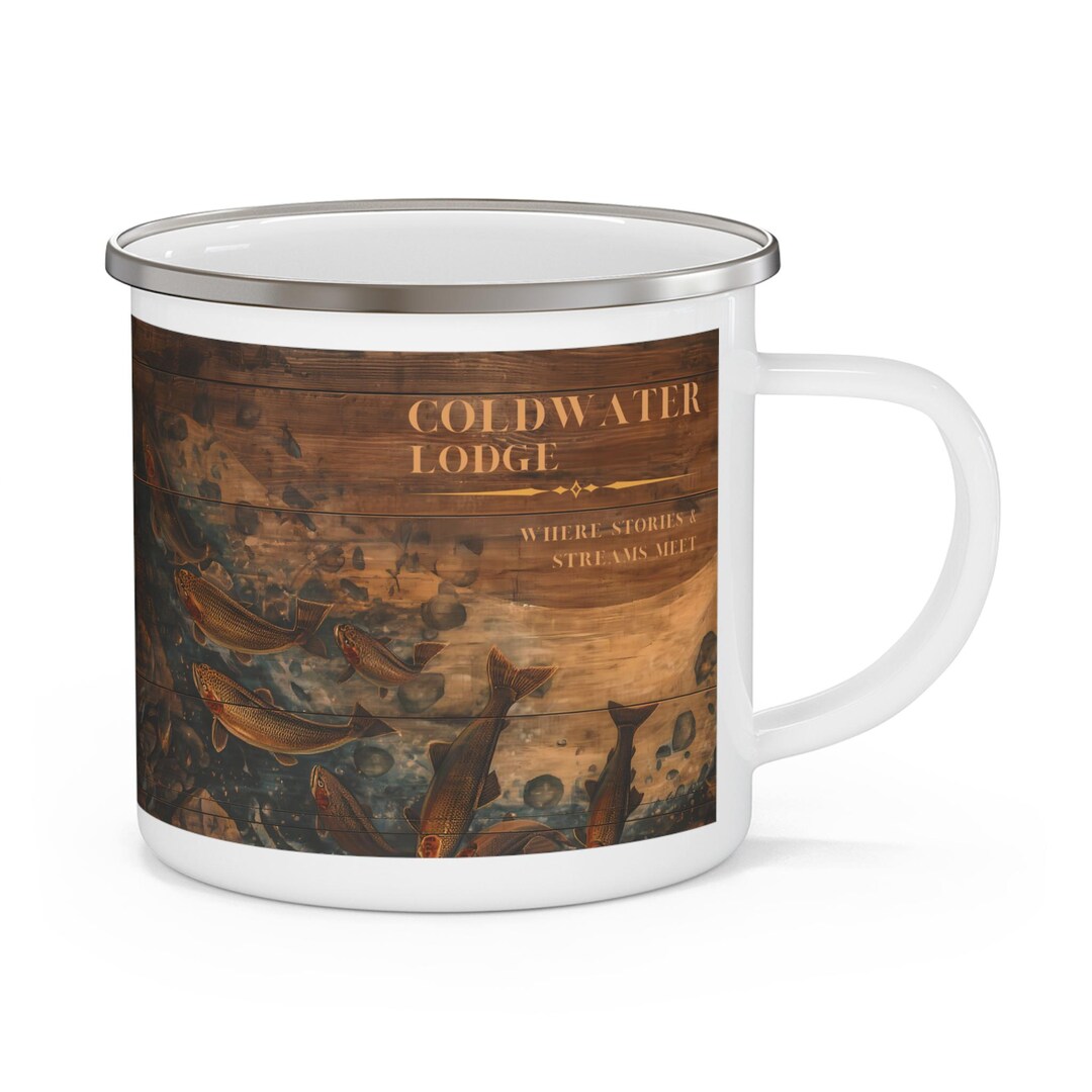 Trout Camp Mug | Coldwater Lodge, Rustic Fishing Gift - Etsy