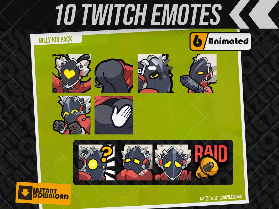 10 Billy Kid Emotes Pack for Streaming Twitch, Discord, Youtube zenless ...