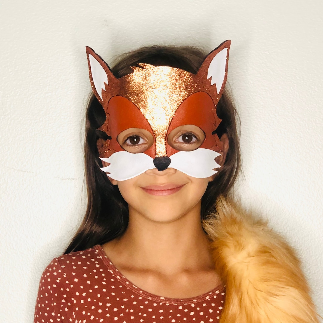Fox Mask - Glitter Mask - Costume - Halloween - Purim - Dress up - Make ...