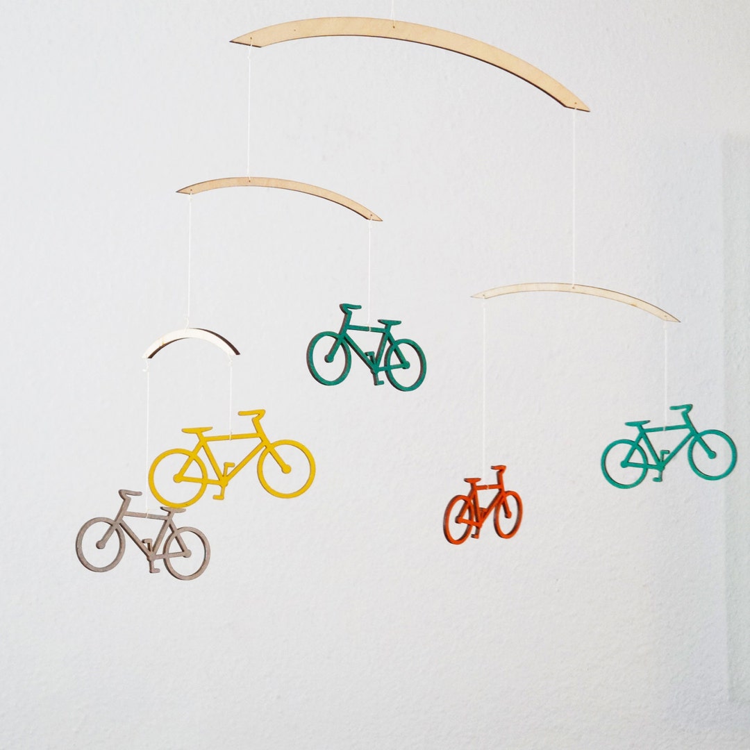 Bicycle Mobile - Wooden Mobile - Nursery Mobile - Bike Mobile - Etsy