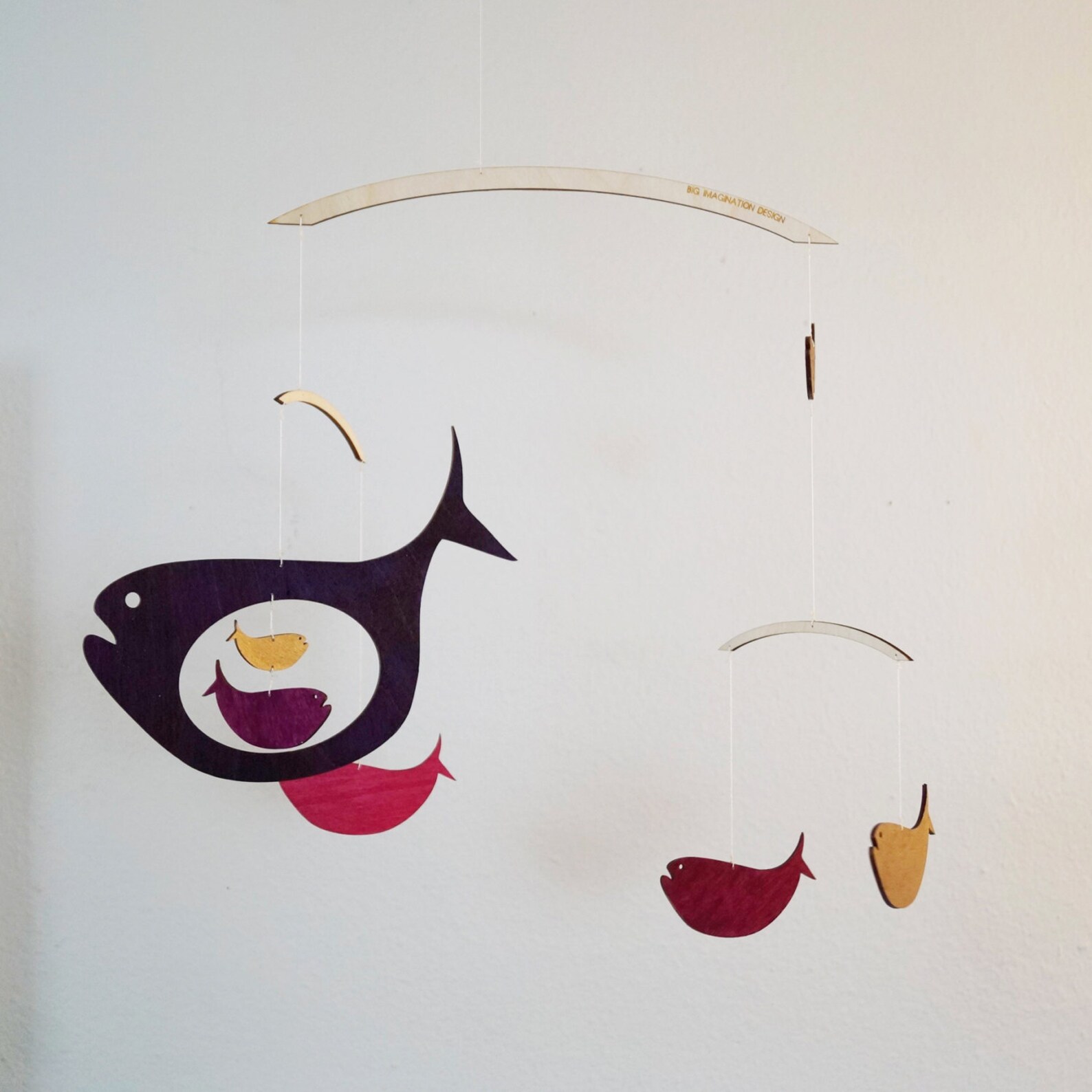 Fish & Whale Mobile Fish Baby Mobile Wooden Mobile Red | Etsy