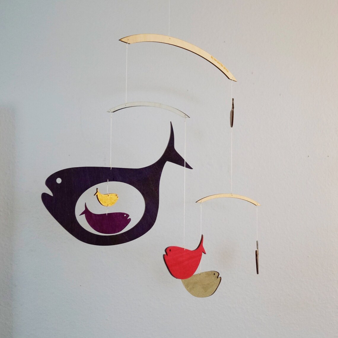 Fish & Whale Mobile Fish Baby Mobile Wooden Mobile Red | Etsy