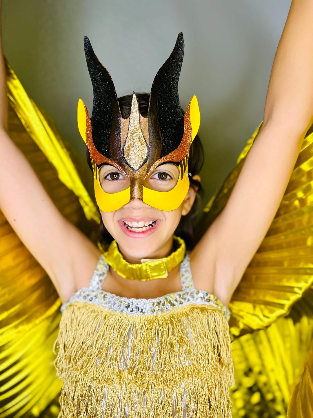 Yellow and Gold Dragon Mask Inspired by Cricket Wings of Fire Halloween ...