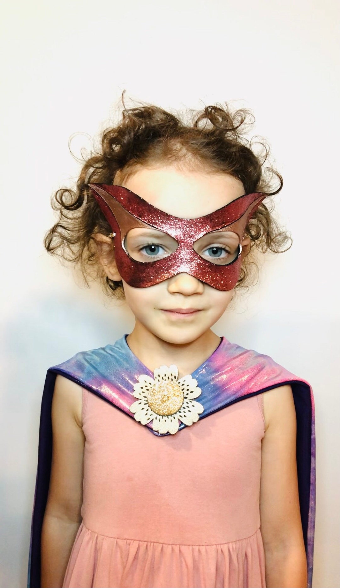 Superhero Pink Glitter Mask - Leather Mask - Costume - Cosplay - Dress ...