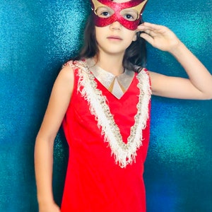 Red and Gold Glitter Superhero Mask - Superhero Costume Mask ...