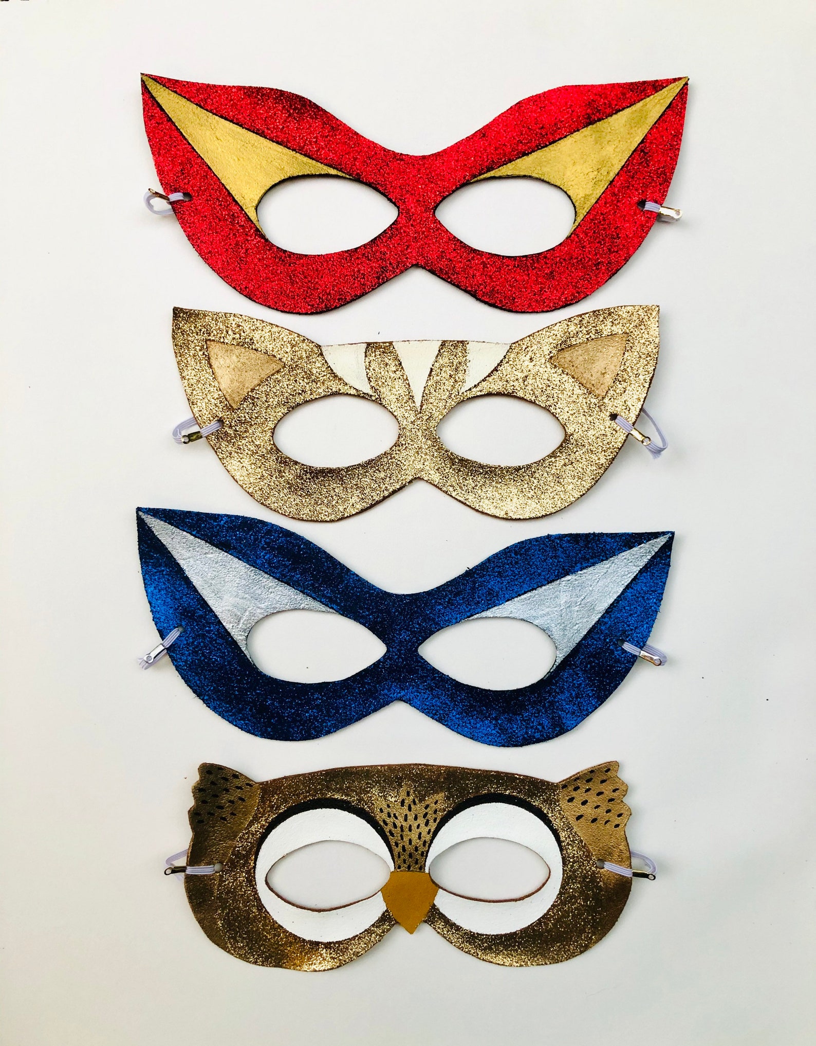 Red and Gold Glitter Superhero Mask Superhero Costume Mask | Etsy