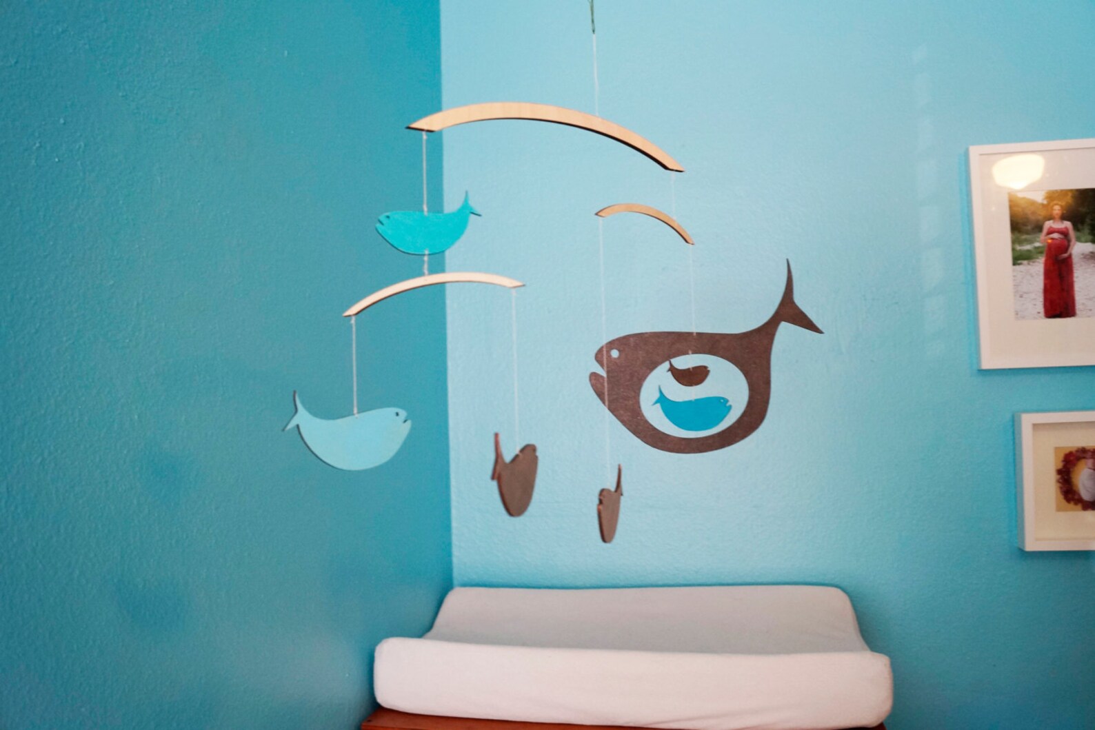 Fish & Whale Mobile Fish Baby Mobile Wooden Mobile Blue - Etsy