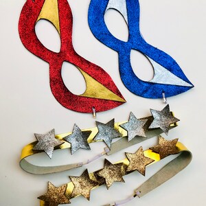 Red and Gold Glitter Superhero Mask - Superhero Costume Mask ...