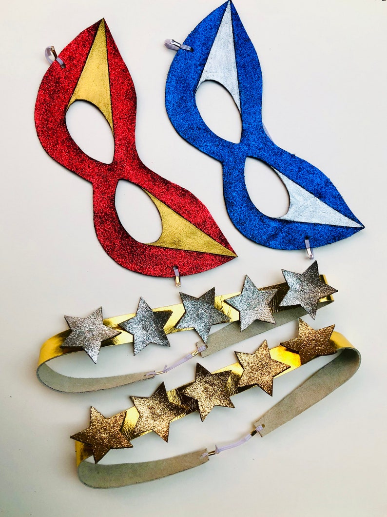 Red and Gold Glitter Superhero Mask Superhero Costume Mask | Etsy