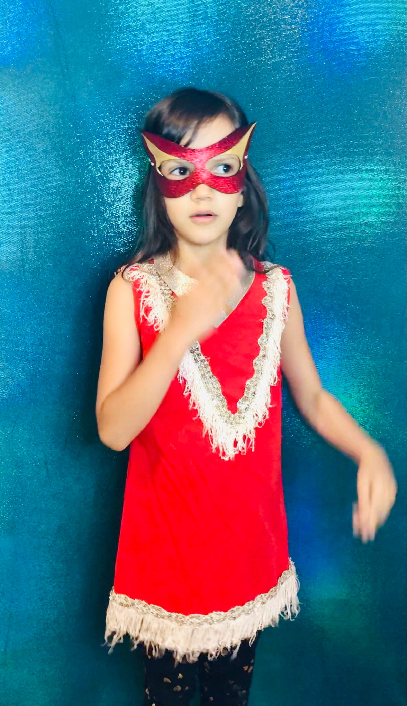 Red and Gold Glitter Superhero Mask Superhero Costume Mask | Etsy