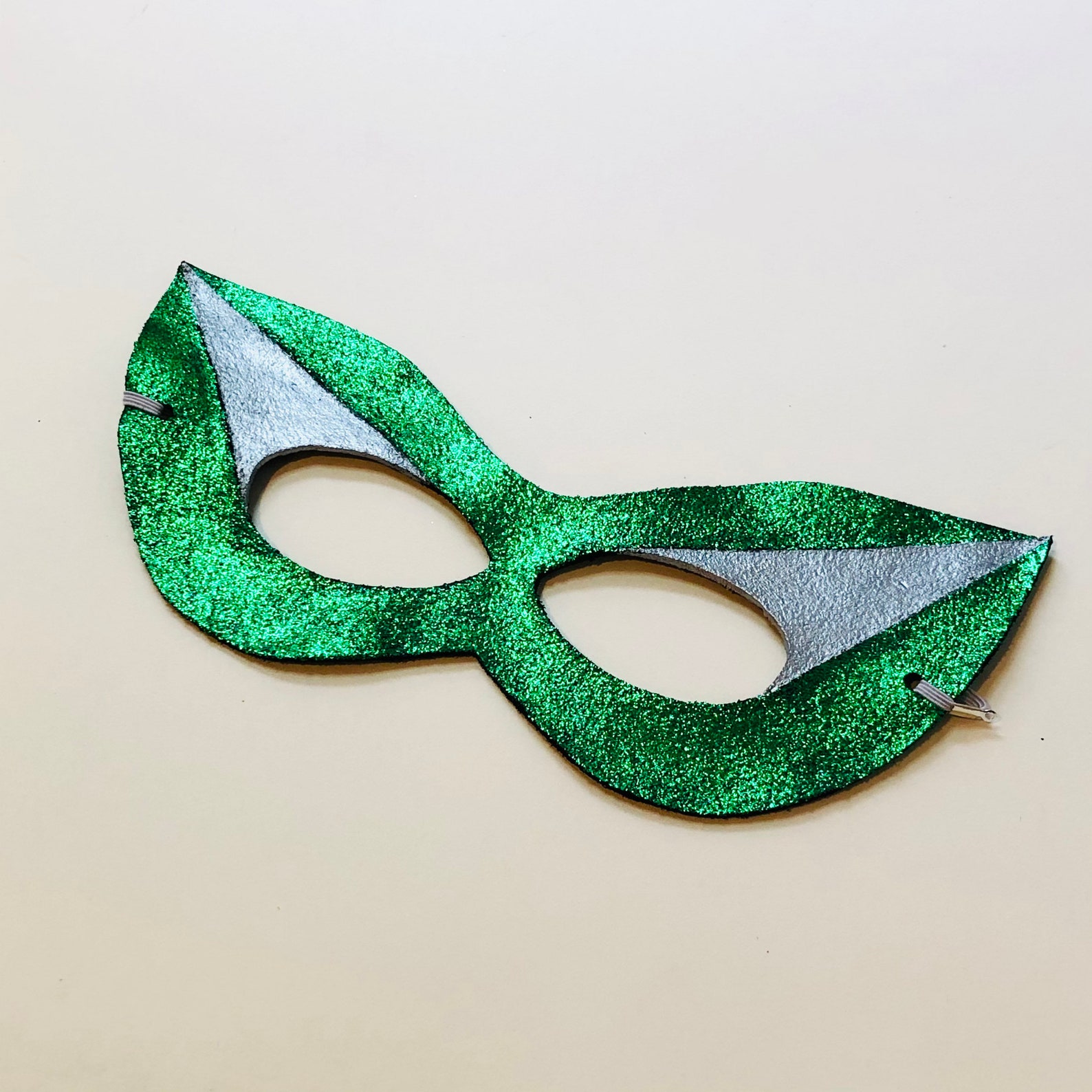 Superhero Green Glitter Mask Leather Mask Costume - Etsy