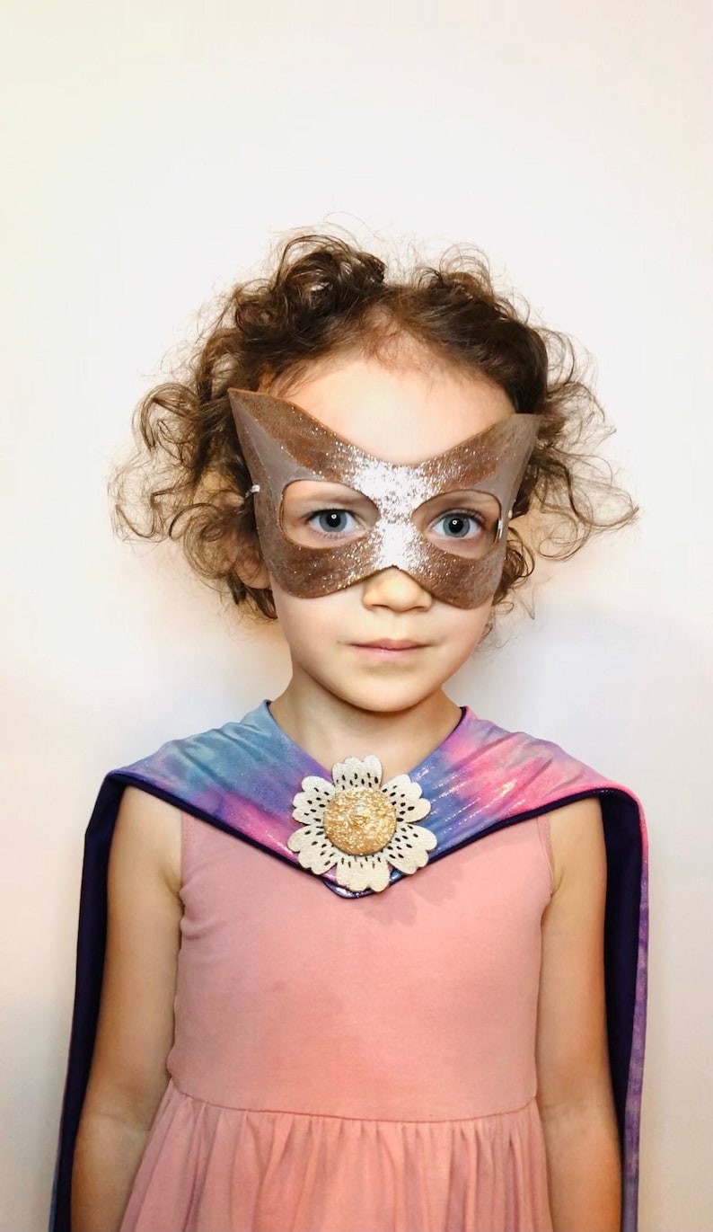 Superhero Silver Glitter Mask Leather Mask Costume - Etsy