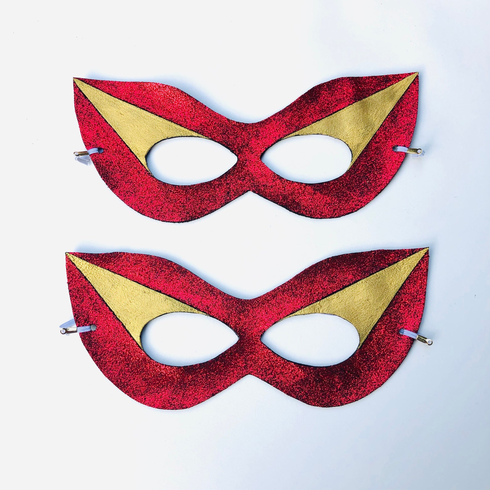 Red and Gold Glitter Superhero Mask Superhero Costume Mask - Etsy