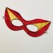 Red and Gold Glitter Superhero Mask - Superhero Costume Mask ...