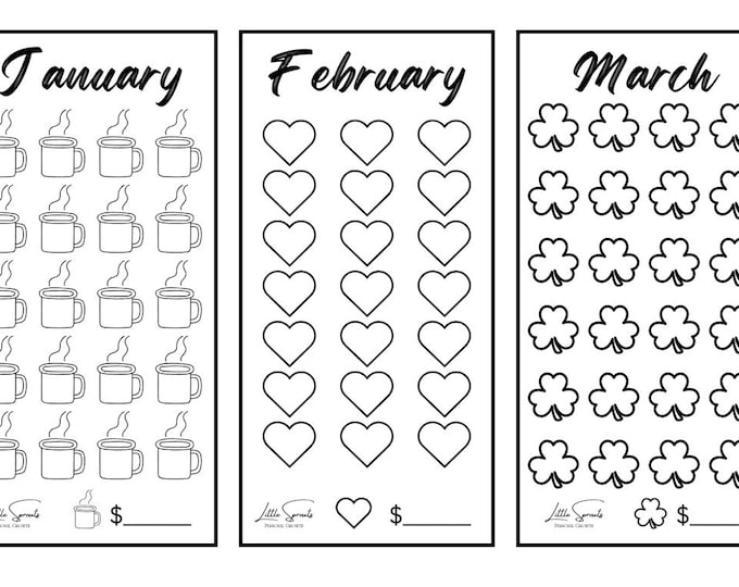 A6 Monthly Savings Challenge Printable, Mini Savings Challenge Bundle ...