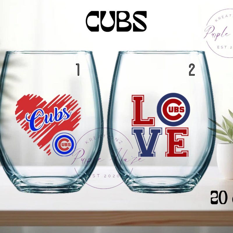 Chicago Cubs Glasses - Etsy