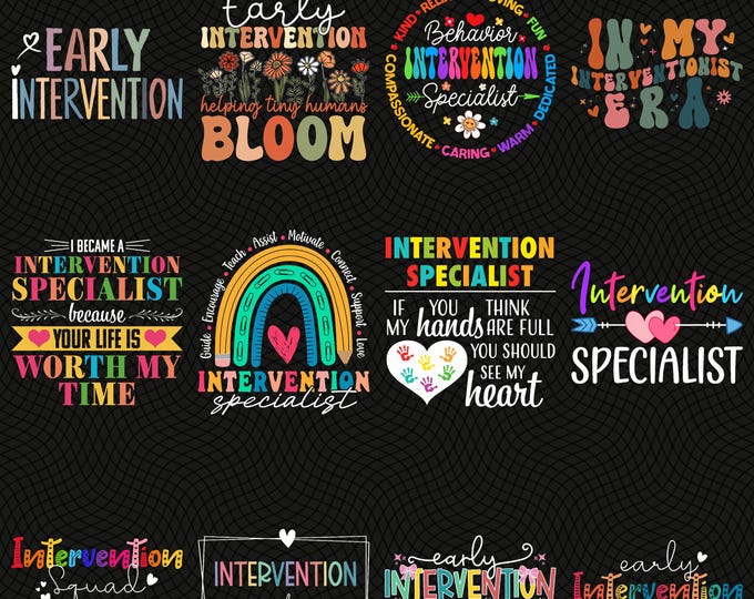 Early Intervention Png Bundle, Intervention Specialist Sublimation ...