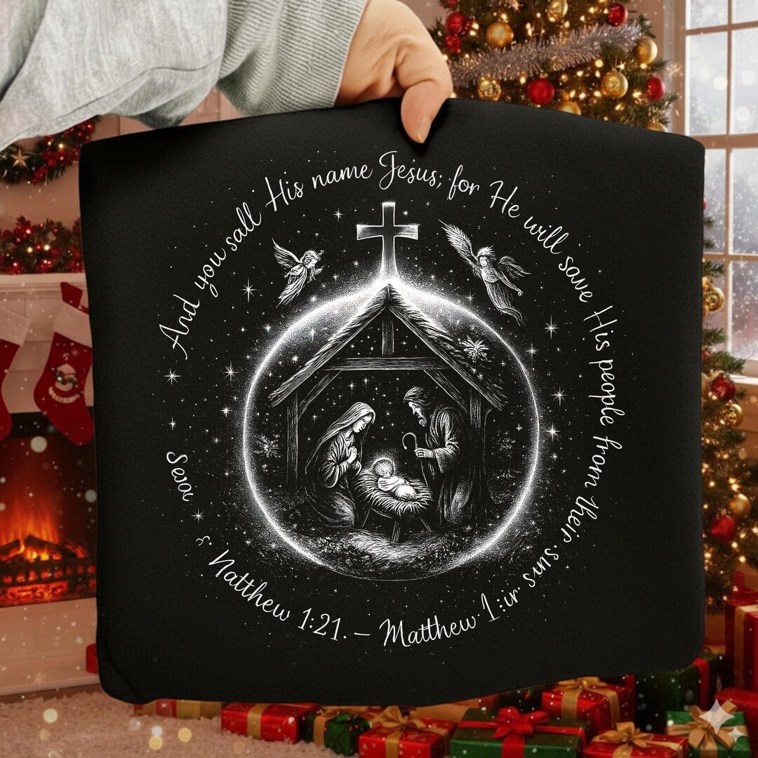 Christmas Nativity Scene PNG, Religious Holiday Jesus Birth Quote ...