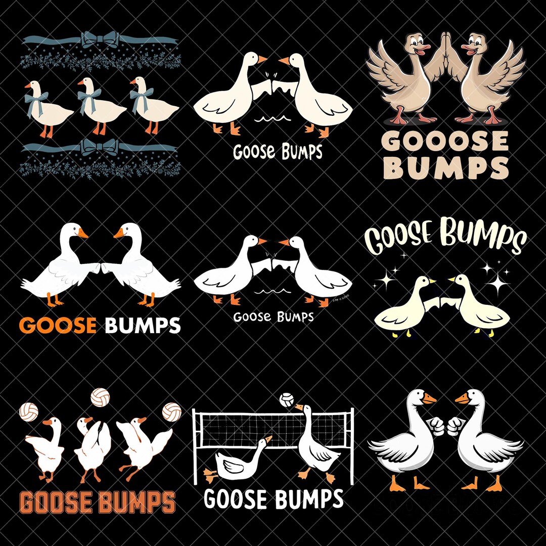 Goose Bumps Png Bundle, Funny Goose PNG, Cute Volleyball Duck Fist Bump ...