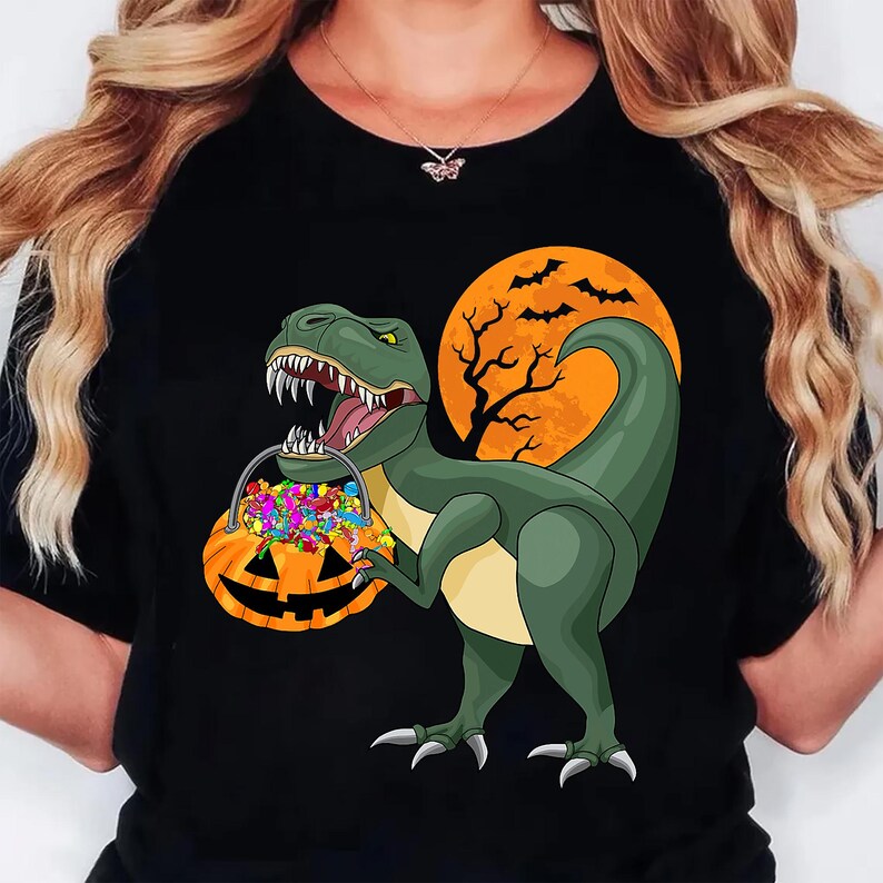 Halloween Dinosaur PNG Bundle, Scary T Rex Skeleton Pumpkin Sublimation ...