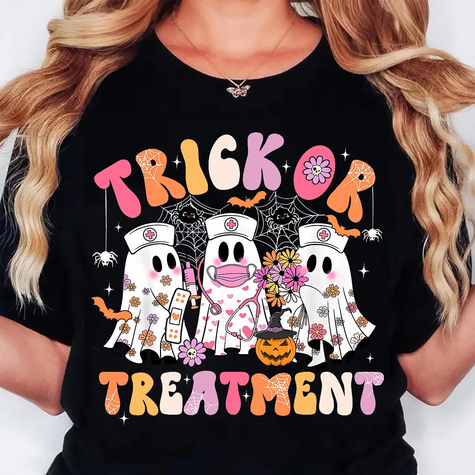 Trick or Treatment PNG Bundle, Funny Nurse Ghost Halloween Png, Medical ...