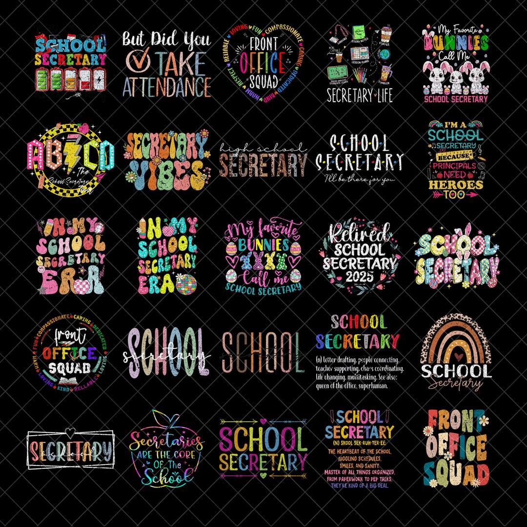 School Secretary Png Bundle, Back to School Secretary Core of School ...